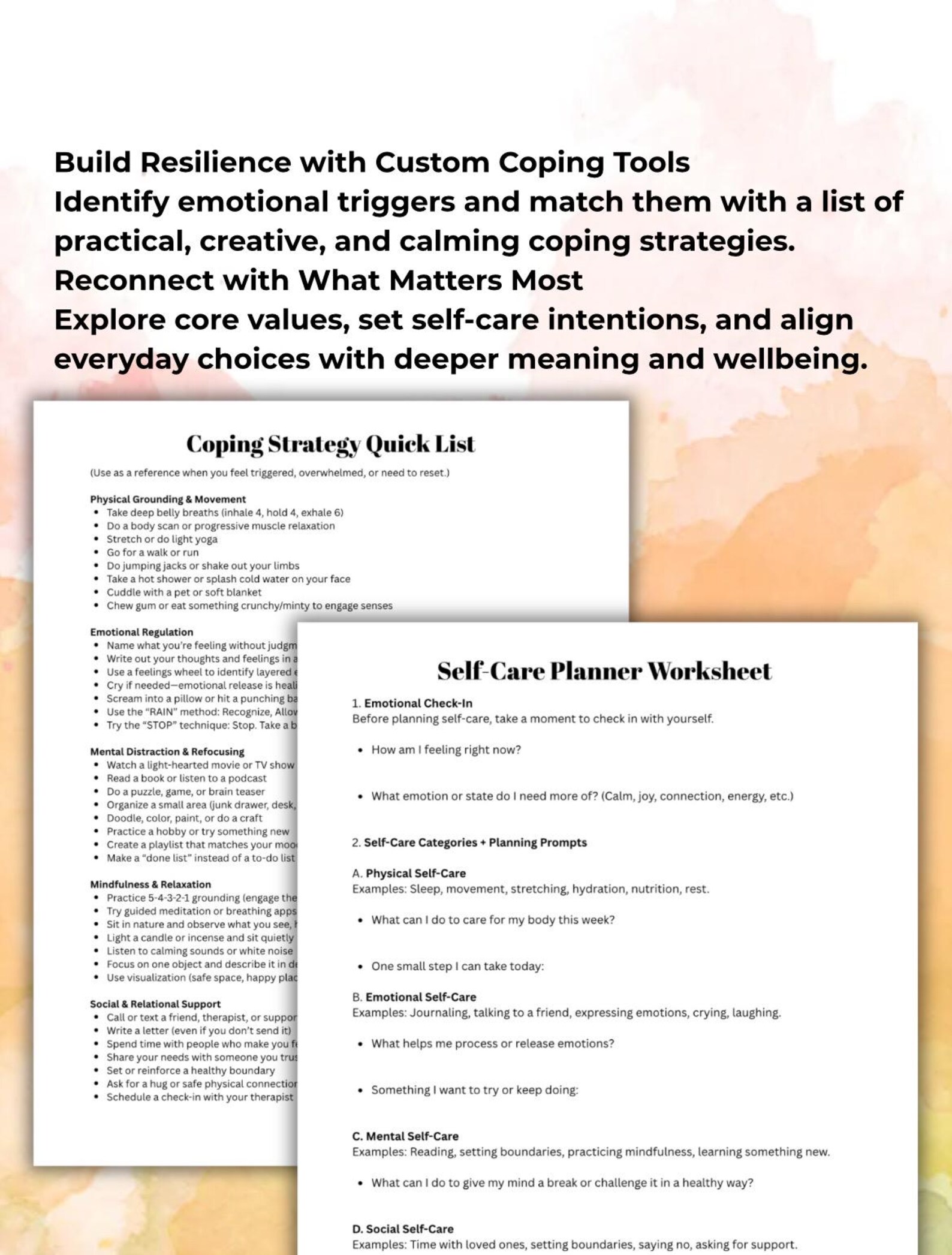Therapy Session Toolkit: CBT, Mindfulness Worksheets (editable PDF) - Etsy