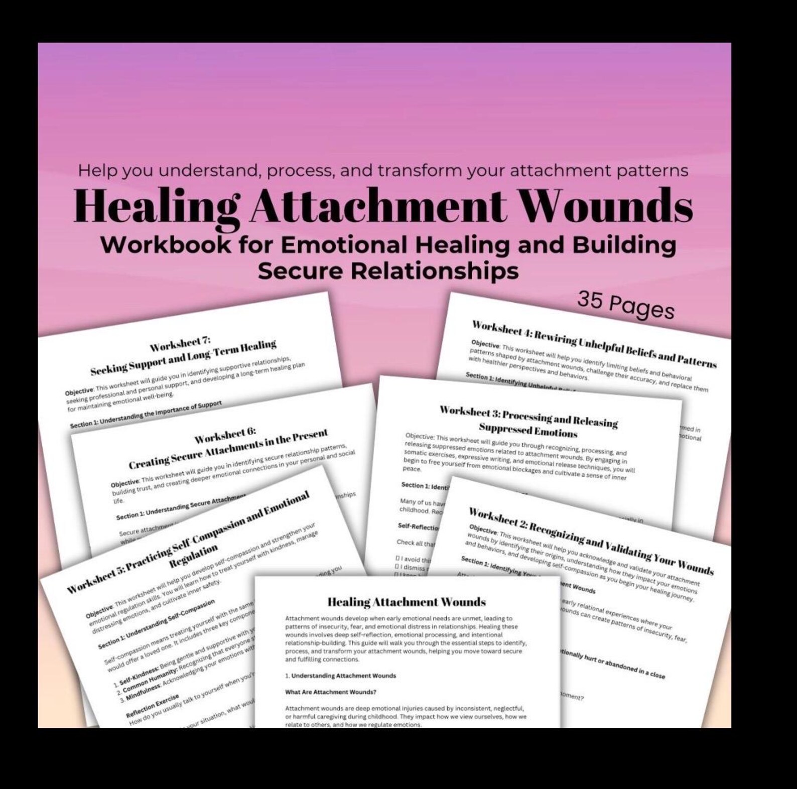 Healing Attachment Wounds Guided Workbook Trauma Recovery Secure ...