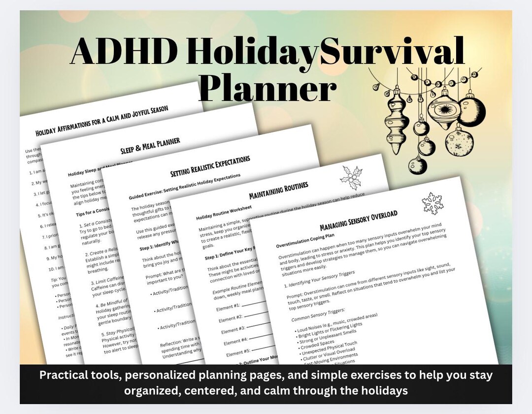 ADHD Christmas Worksheets Coping Strategies for ADHD Holiday Planning ...