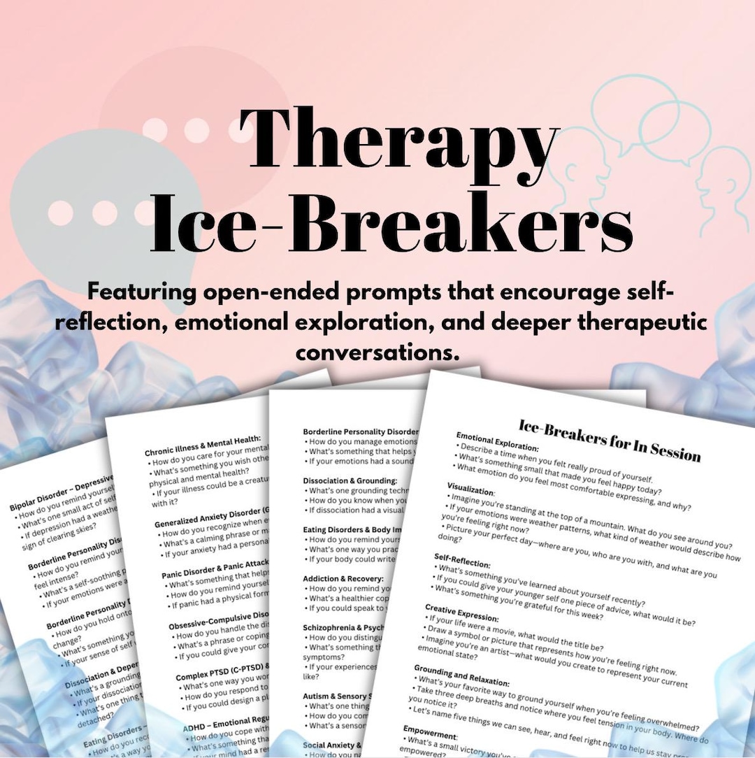 Therapy Icebreaker Guide Mental Health-specific Prompts for Meaningful ...