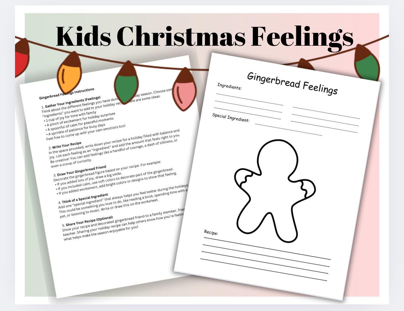 Christmas Feelings Activity Pages: Kids Holiday Worksheets (PDF) - Etsy