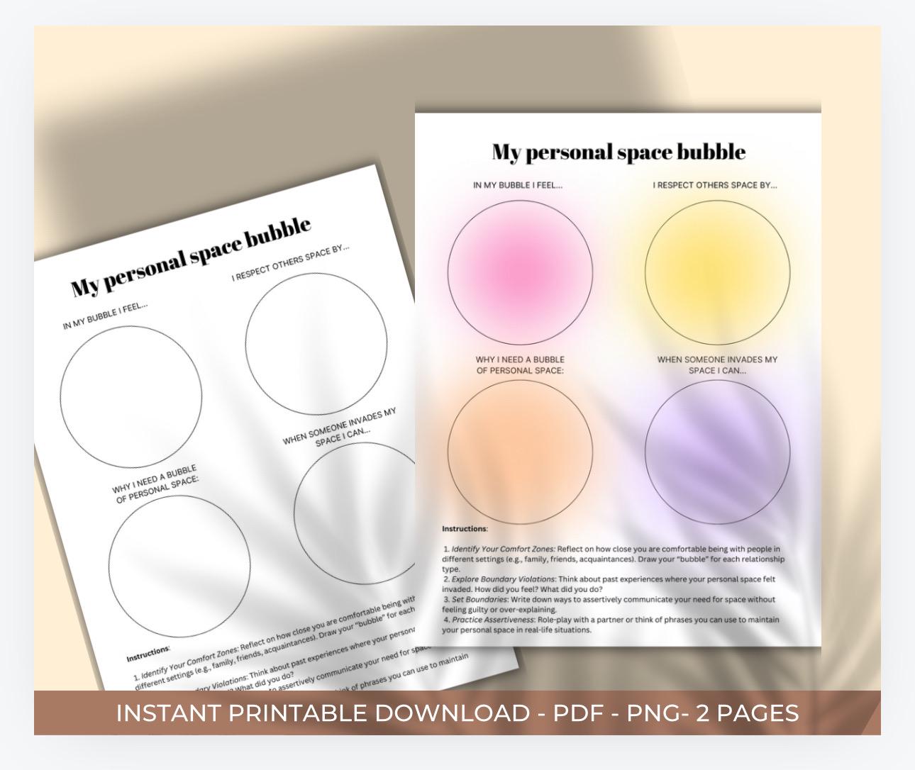 Personal Space Personal Boundaries Therapy Handout Emotional Regulation ...