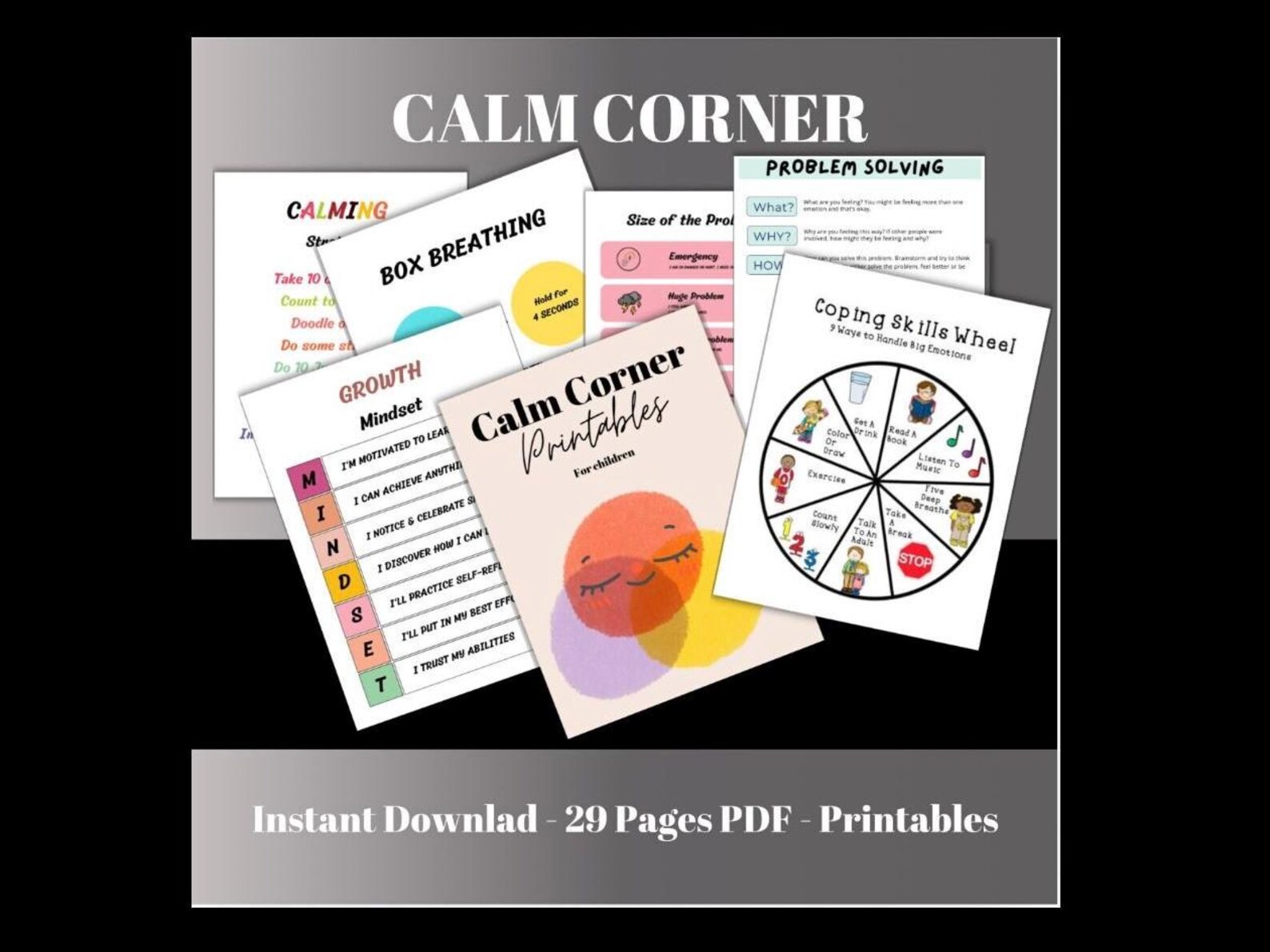 Kids Coping Skills Toolbox Social Emotional Learning Kit for Mental ...