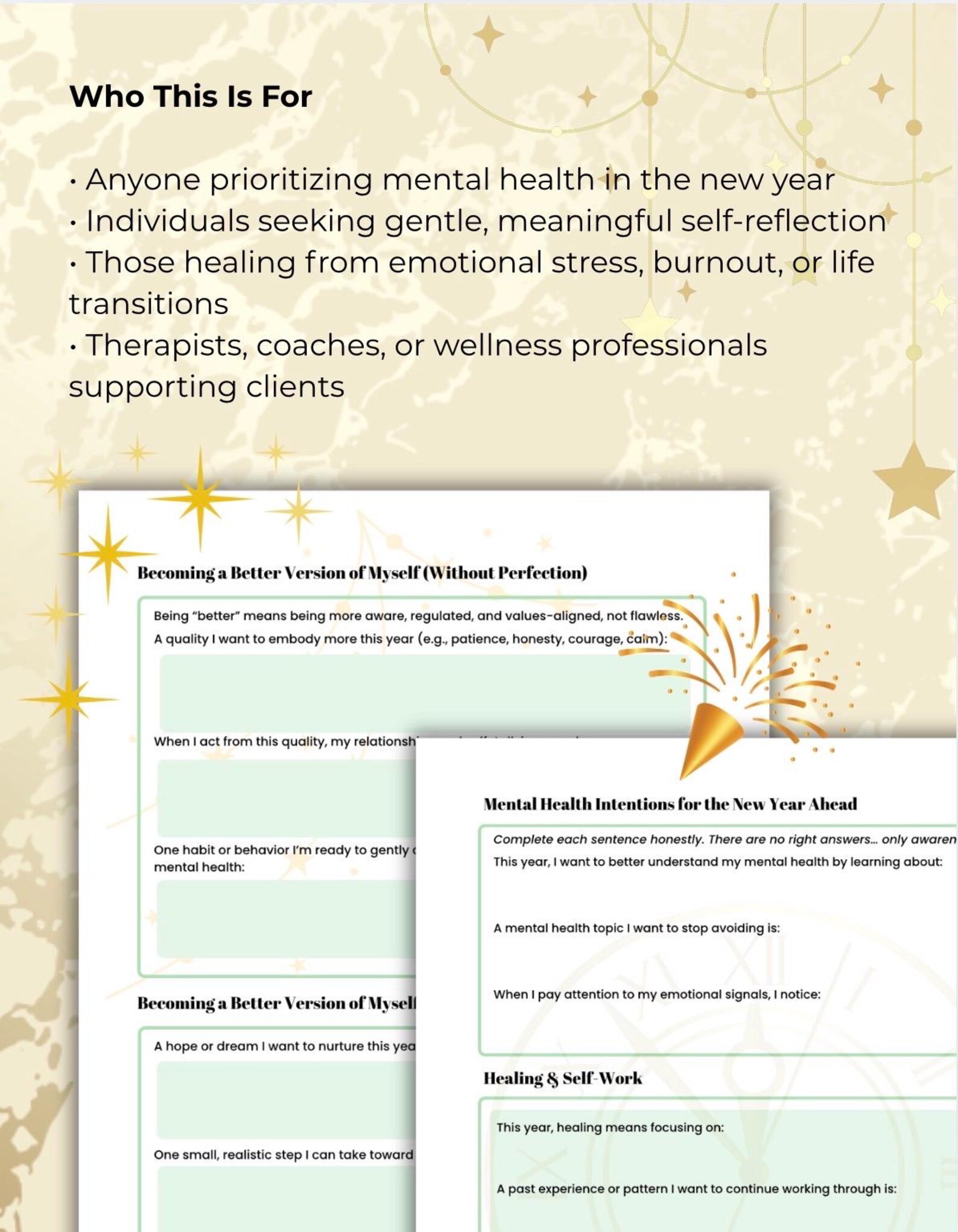 New Year Mental Health Worksheet | Self-reflection, Healing, Emotional ...