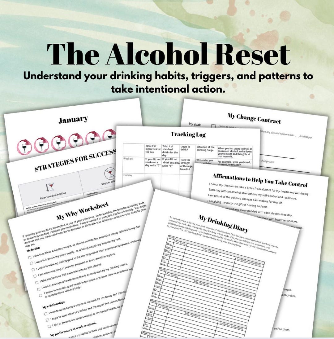 The Alcohol Reset Guide Alcohol Habit Tracker Cut Back or Quit Drinking ...