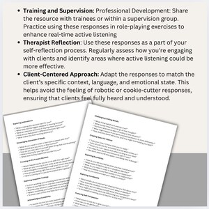 Active Listening Responses for Therapists: Communication Toolkit ...