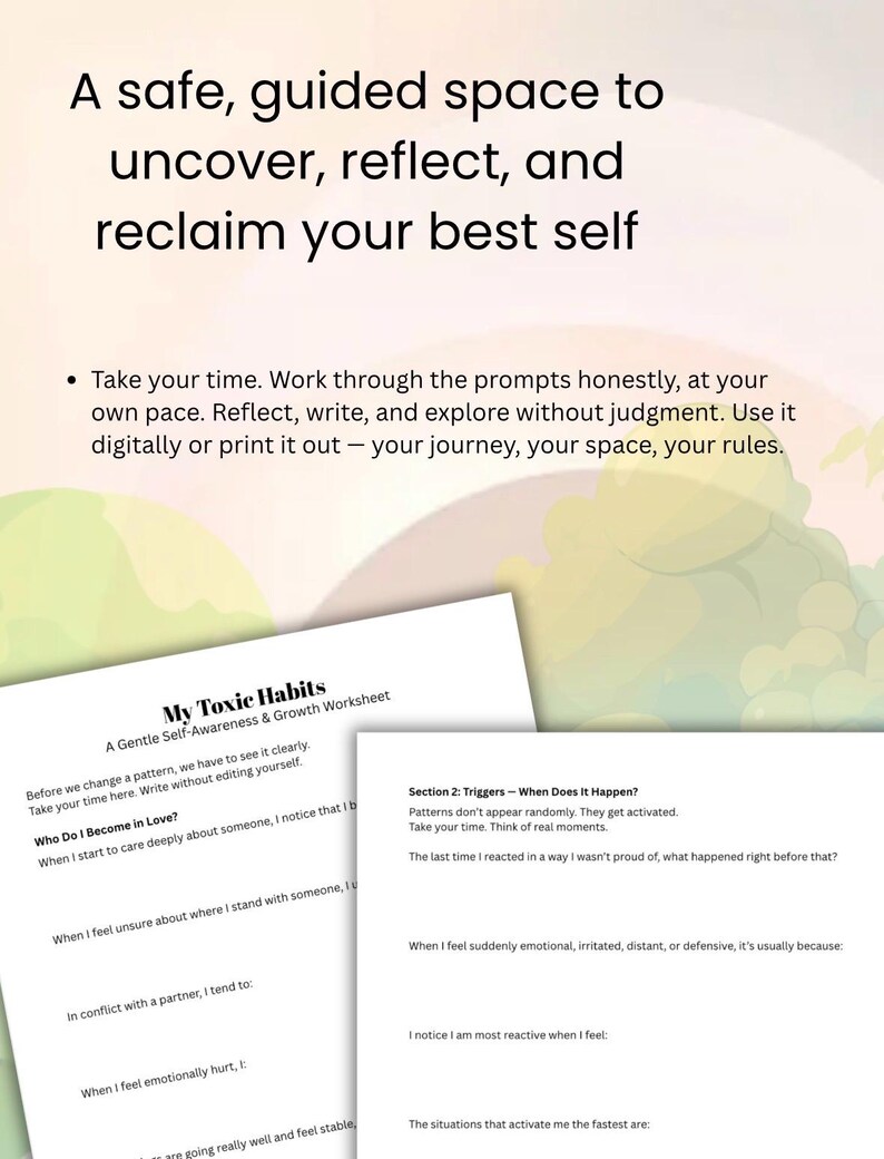 My Toxic Habits Workbook | Self-discovery Journal | Digital Therapy ...