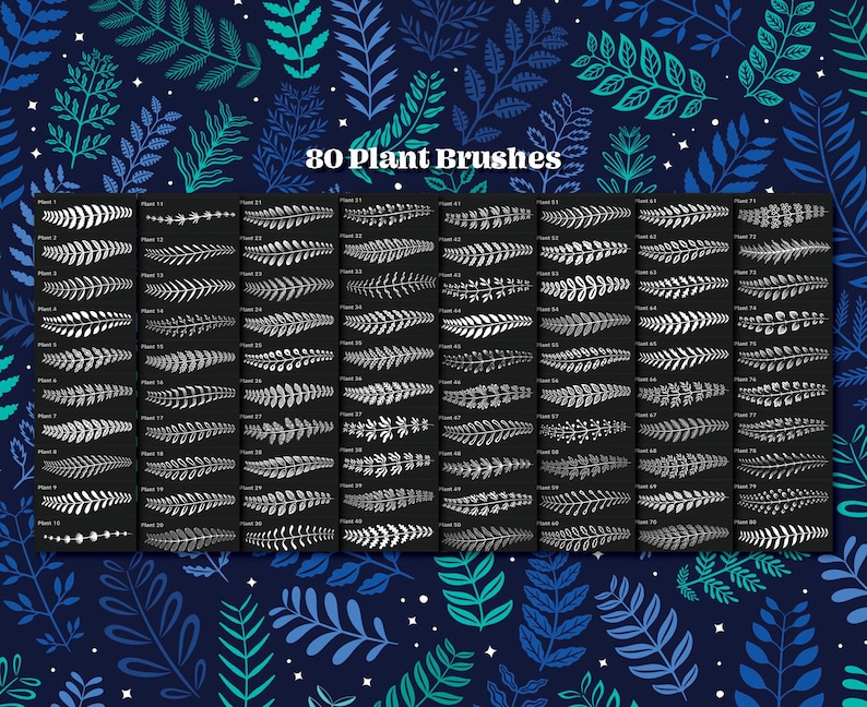 Procreate Floral Brush Set - 200+ Hand Drawn Botanical Procreate ...