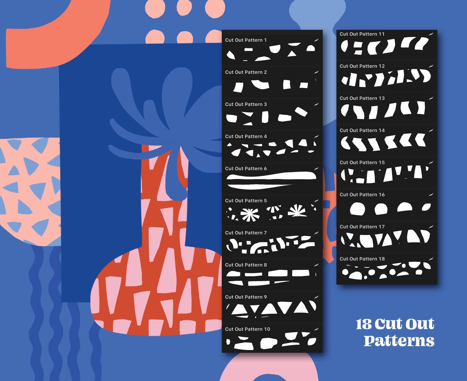 Creative Cut Out Procreate Stamps and Brushes - Botanical Vases, Plants ...