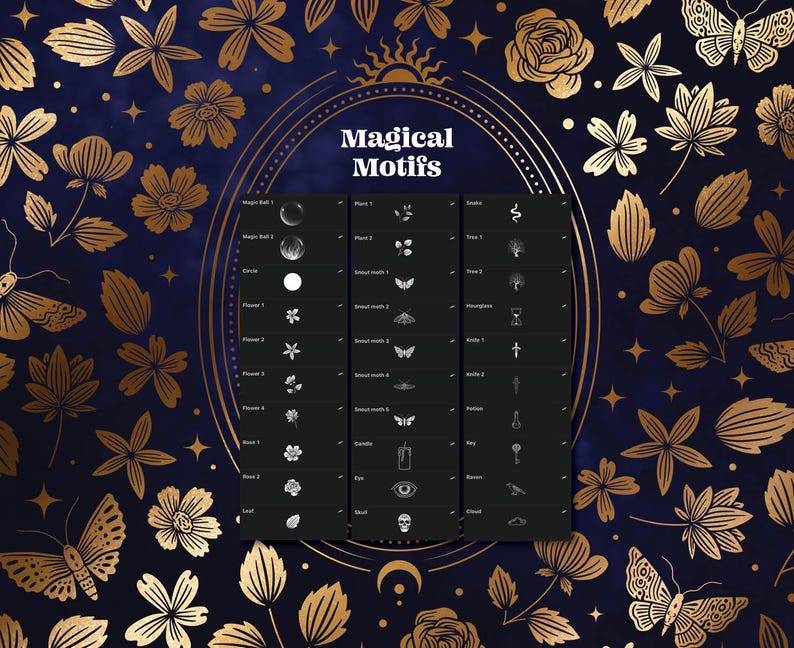 Magic Procreate Brush Set – 160+ Mystical Stamps With Moons, Stars ...