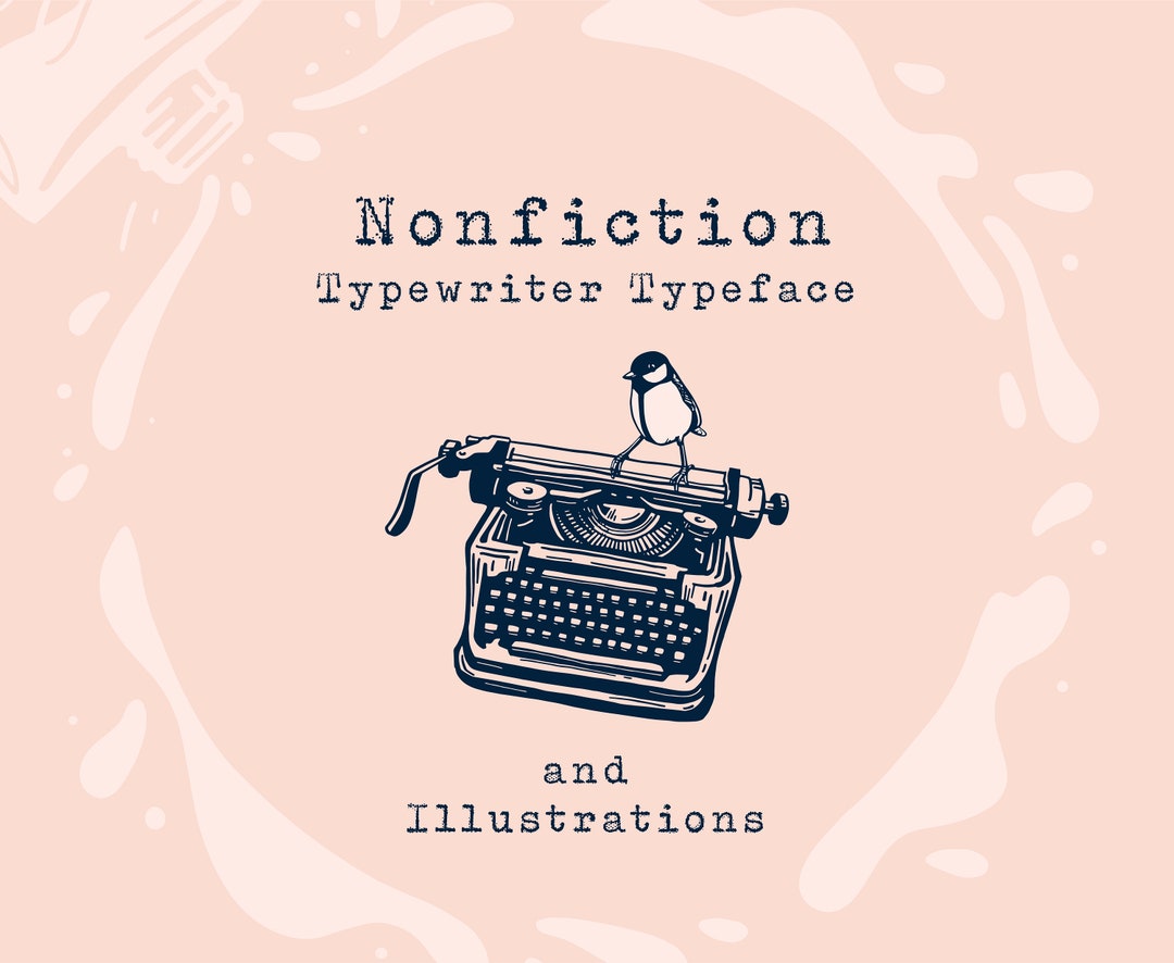 Retro Typewriter Font With Distressed Serif Style and 21 Vintage ...