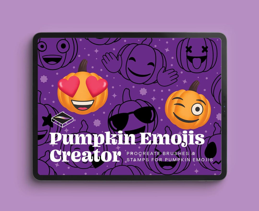 Procreate Pumpkin Emoji Stamp Brush Set: Halloween Clipart (instant ...