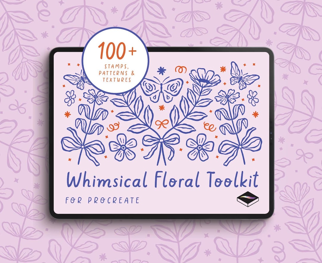 Whimsical Floral Brush Set for Procreate – 100+ Hand-drawn Stamps With ...