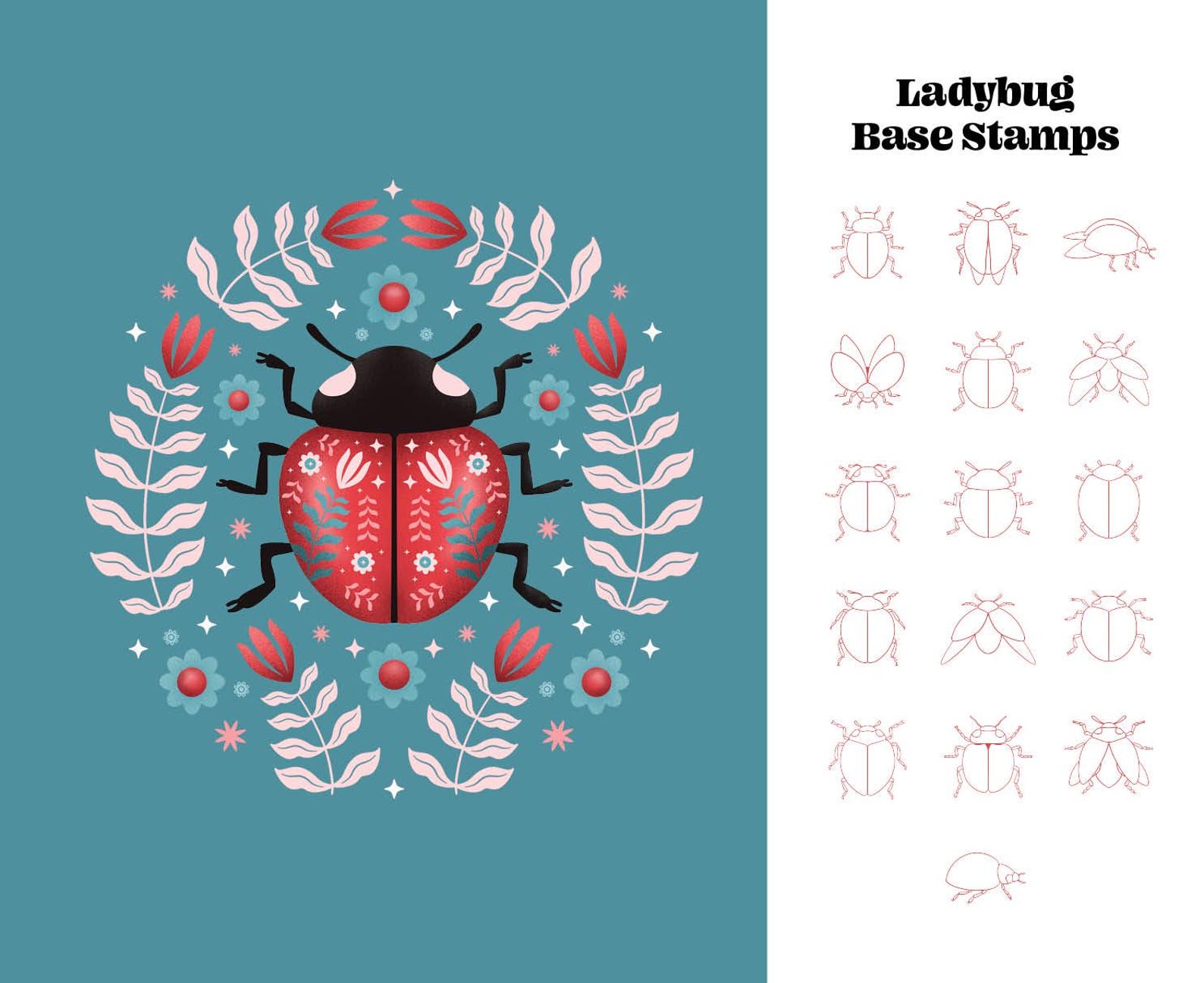 Ladybug Procreate Brush Set – Build Cute Insect Art With Patterns ...