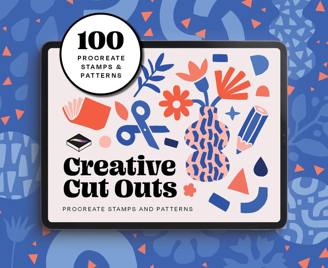 Creative Cut Out Procreate Stamps and Brushes - Botanical Vases, Plants ...