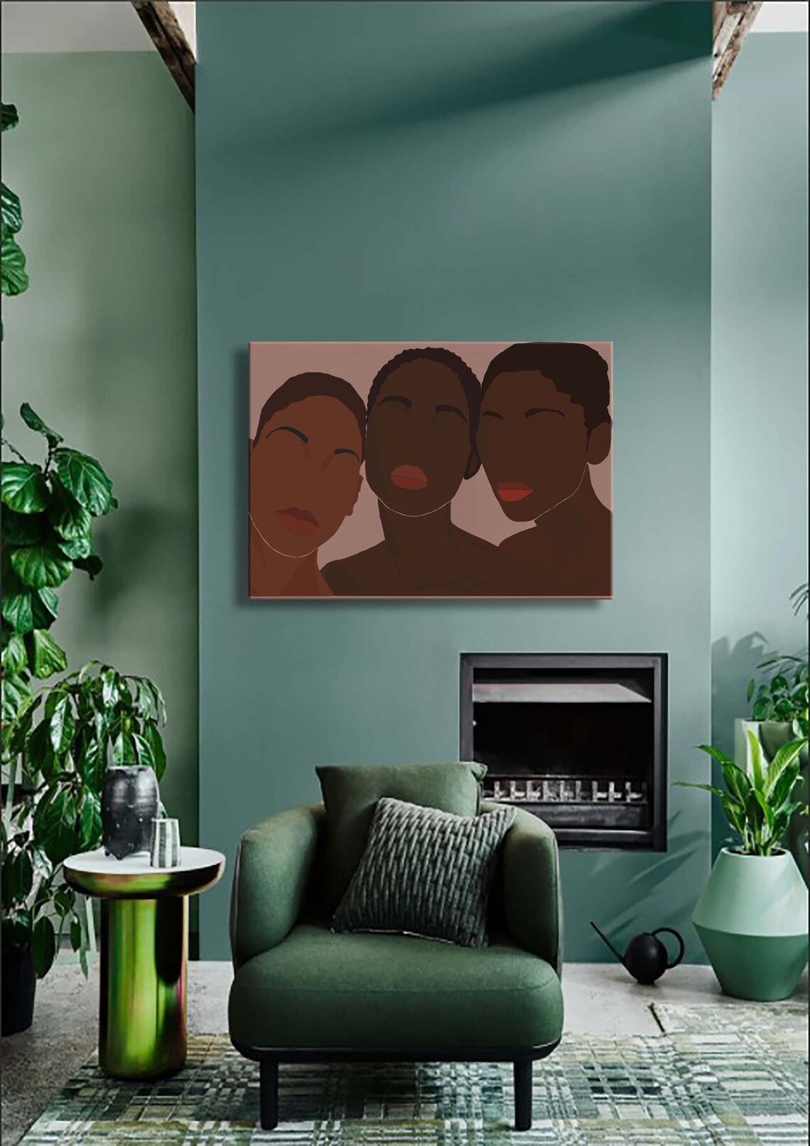 Faceless Portrait African Woman Art Black Woman Wall Art Etsy