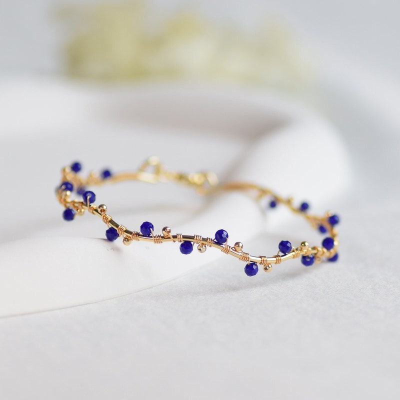 Blue Gold Bracelet - Etsy