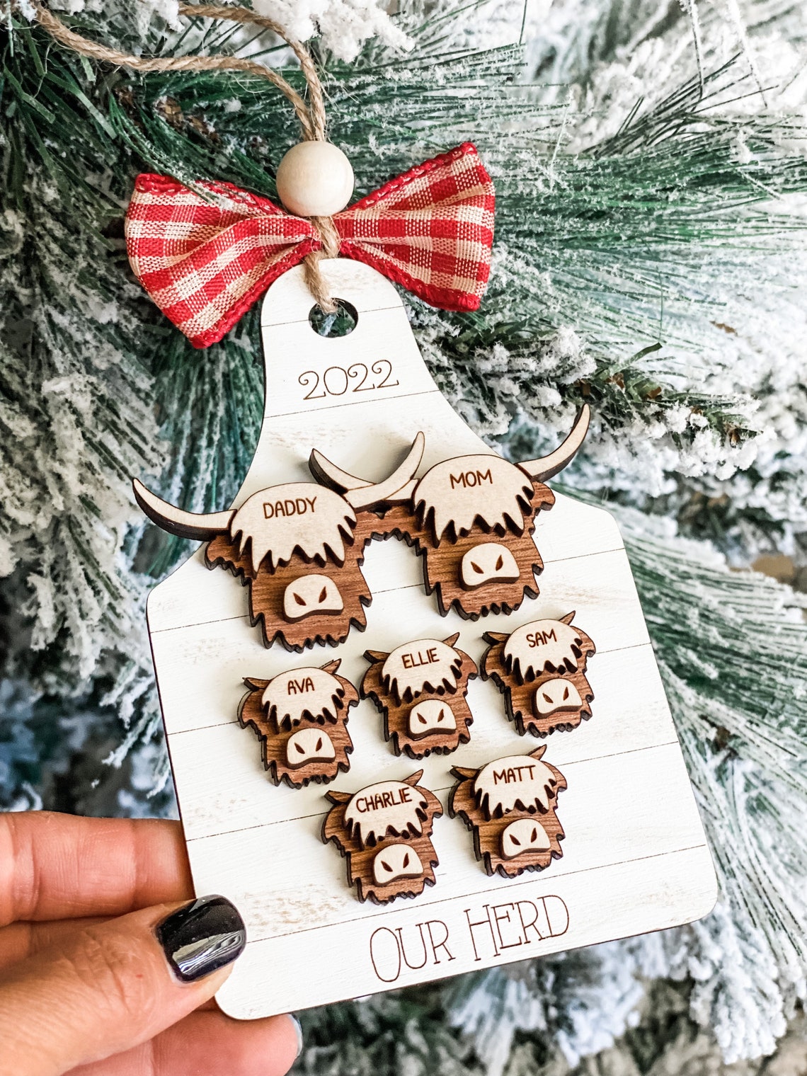 Highland Cow Family Christmas Ornament Farmhouse Christmas - Etsy