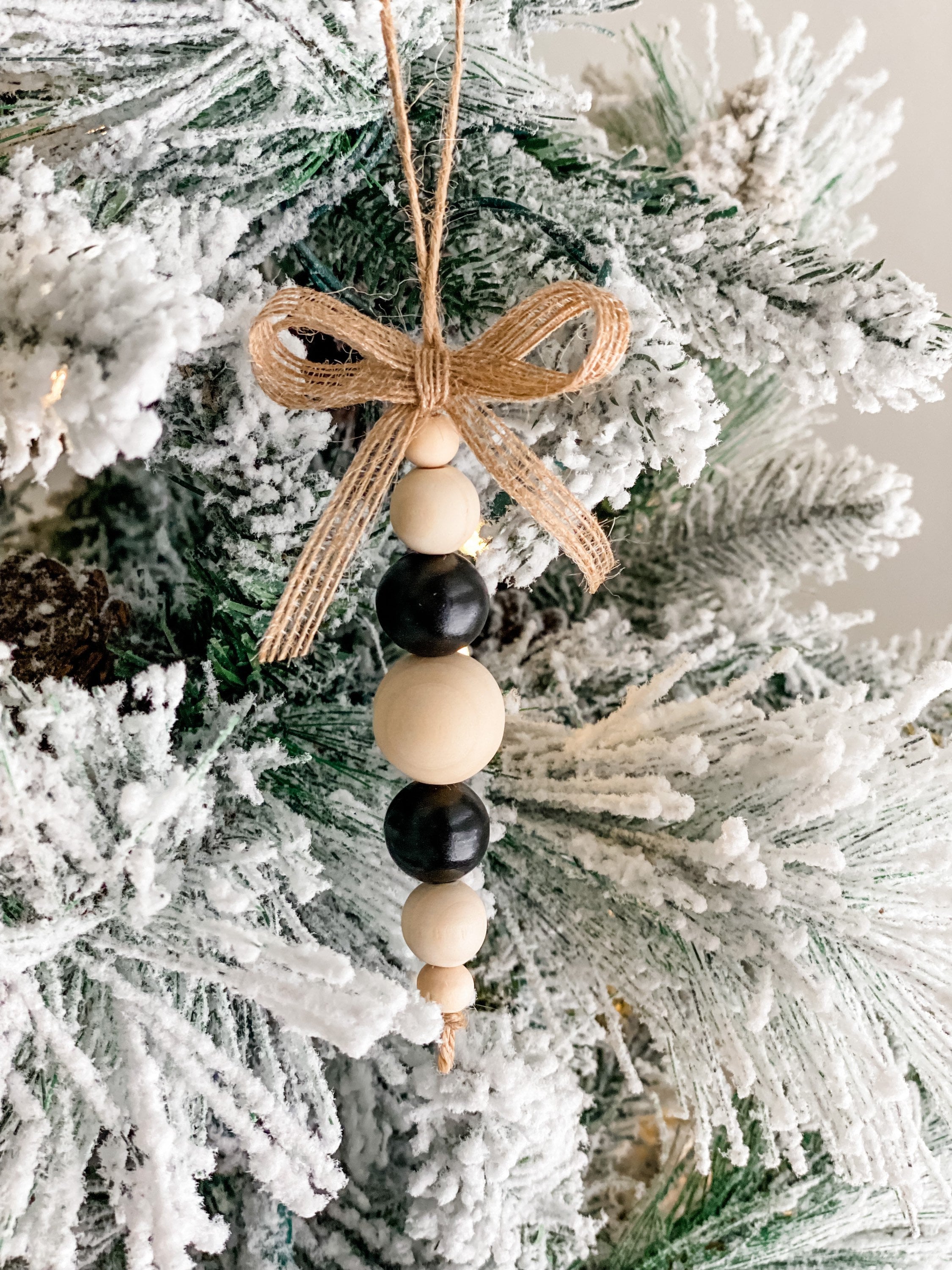 Black White Christmas Tree Ornament
