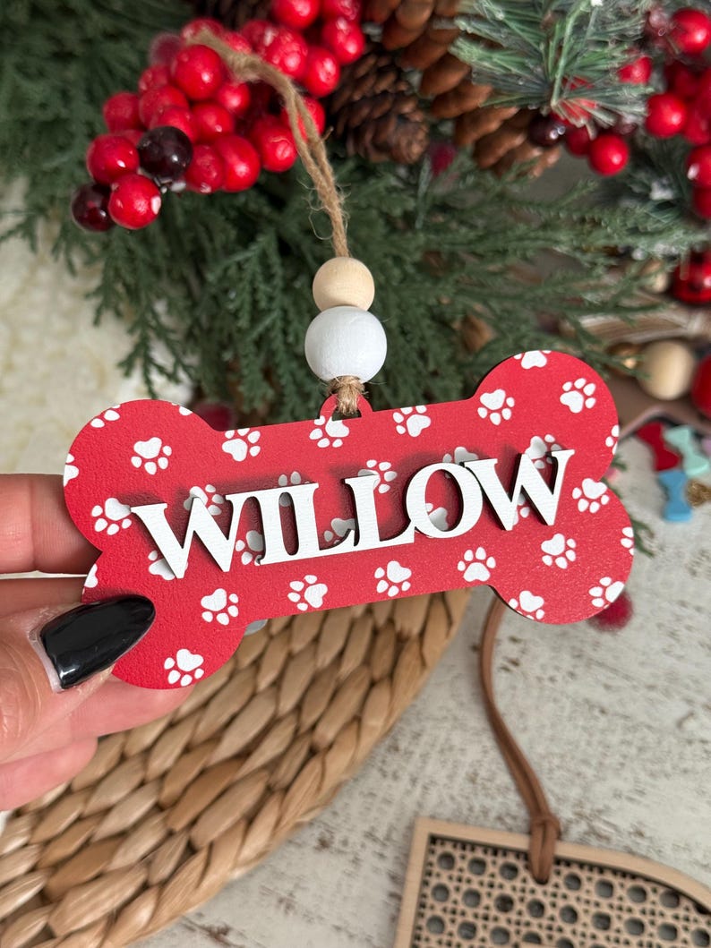 Personalized Dog Bone Ornament: Pet Christmas Tree Decor - Etsy