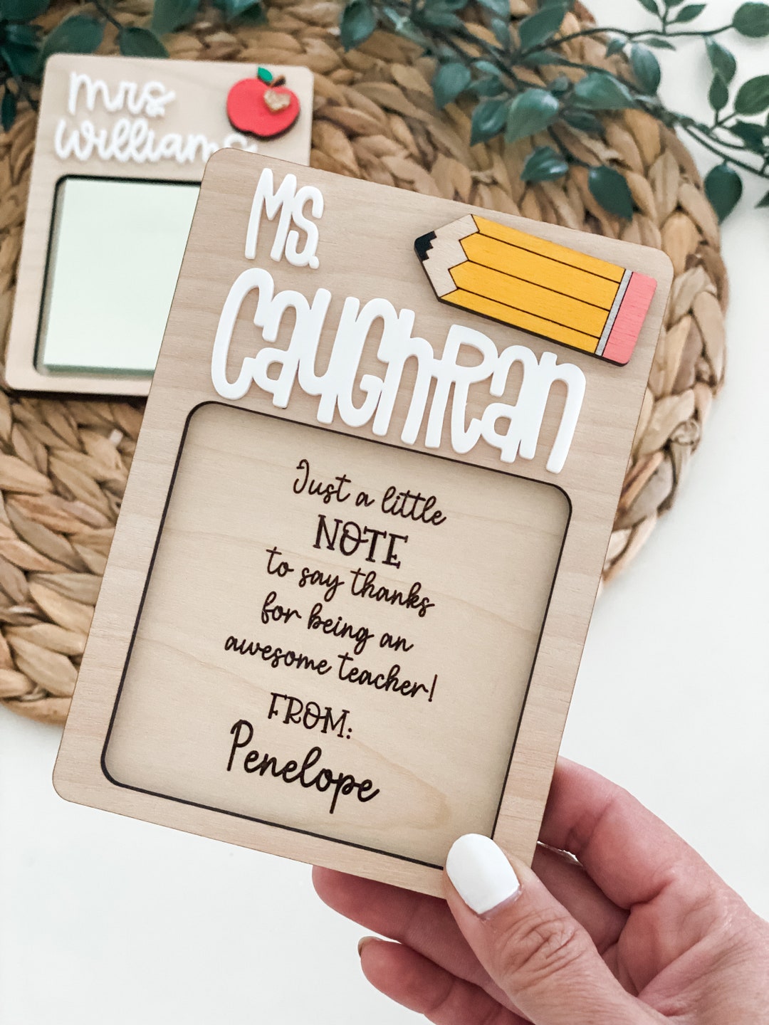Teacher Appreciation Gift, New Teacher Gift, Sticky Note Holder, Custom ...
