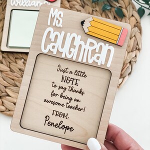 Teacher Sticky Note Holder, Personalized Teacher Gift, Teacher ...