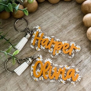 Personalized Keychain, Custom Nametag, Boho Baby, Bridesmaid, Kids Name ...