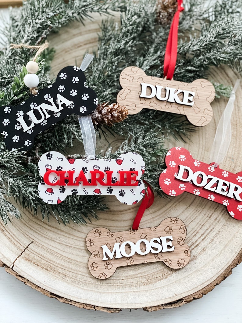 Personalized Dog Bone Ornament: Pet Christmas Tree Decor - Etsy