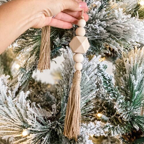 Set of 5 Boho Christmas Ornaments Modern Farmhouse - Etsy