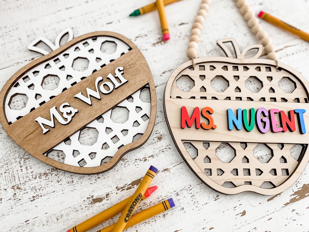 Apple Decor, Teacher Door Sign, Classroom Decor, Teacher Thankyou Gift ...