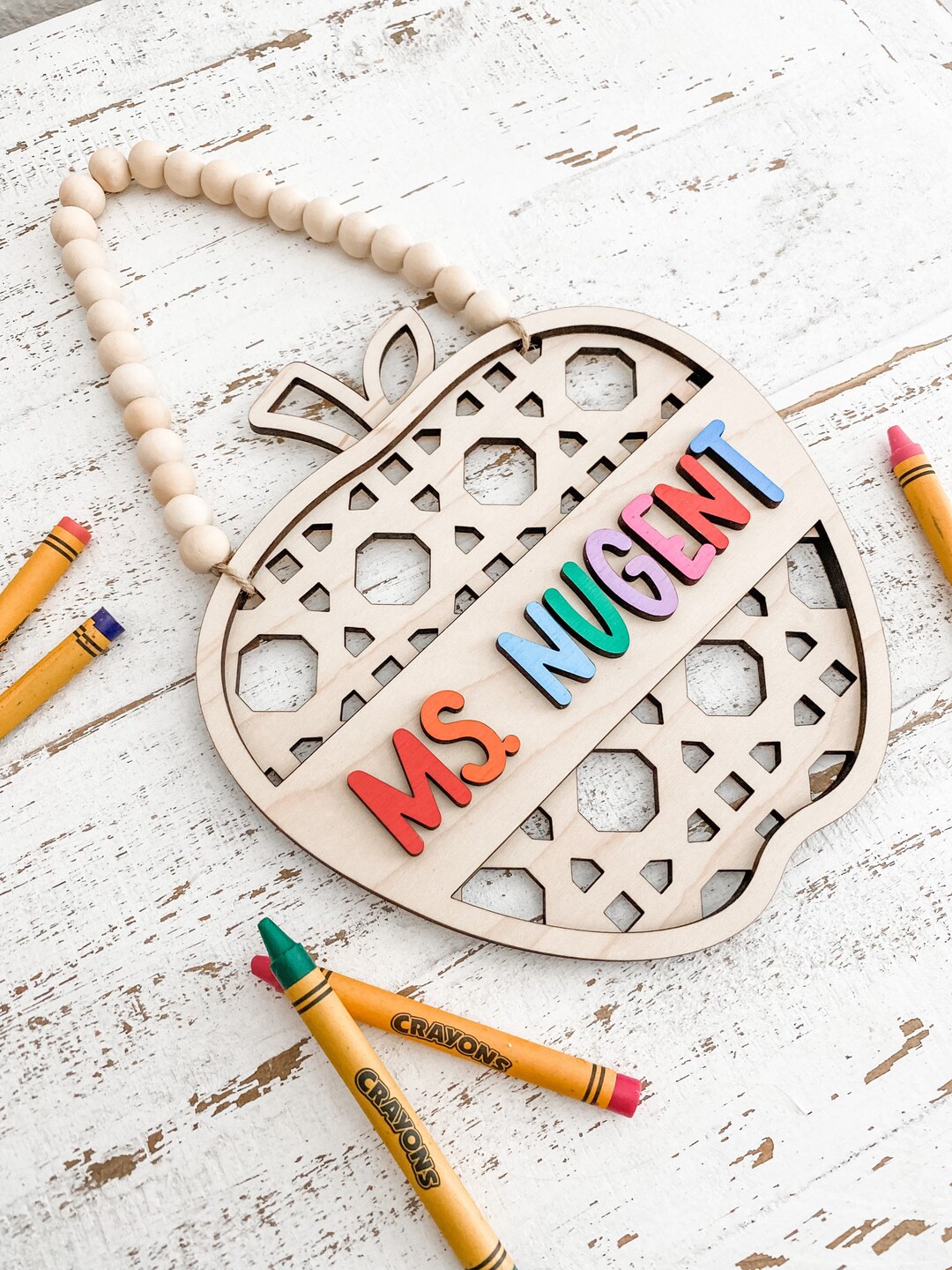 Personalized Apple Wood Sign: Teacher Appreciation Gift, Classroom ...