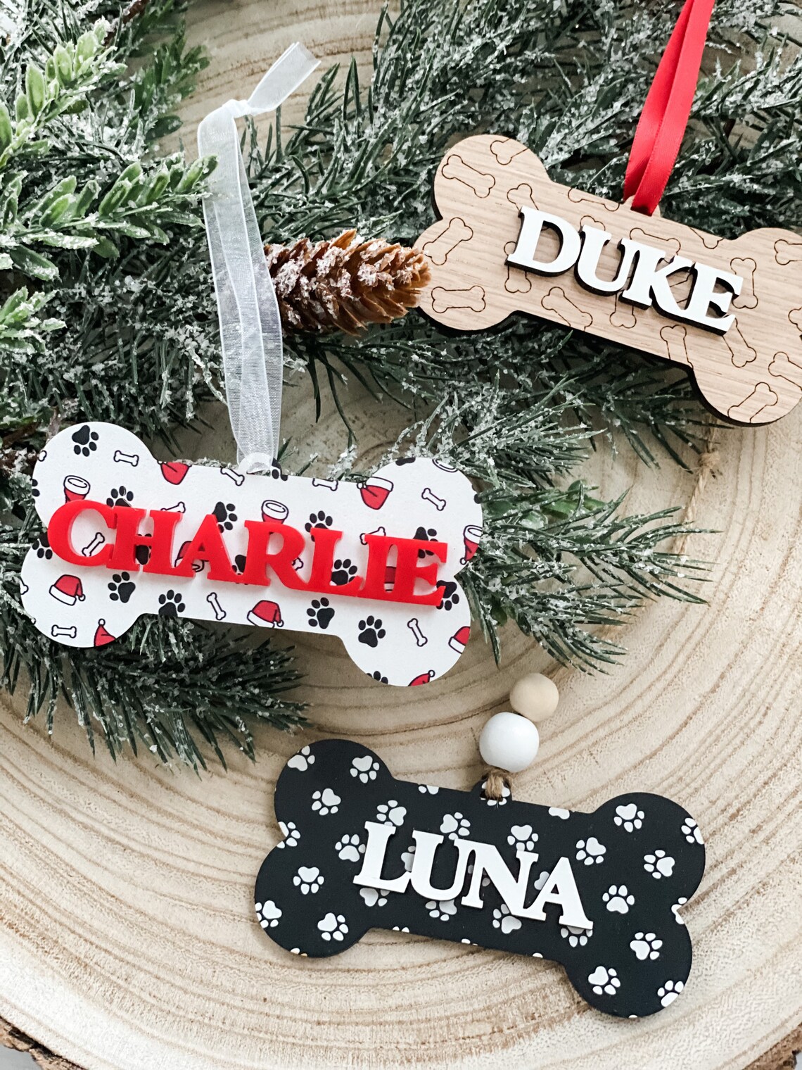 Personalized Dog Bone Ornament: Pet Christmas Tree Decor - Etsy