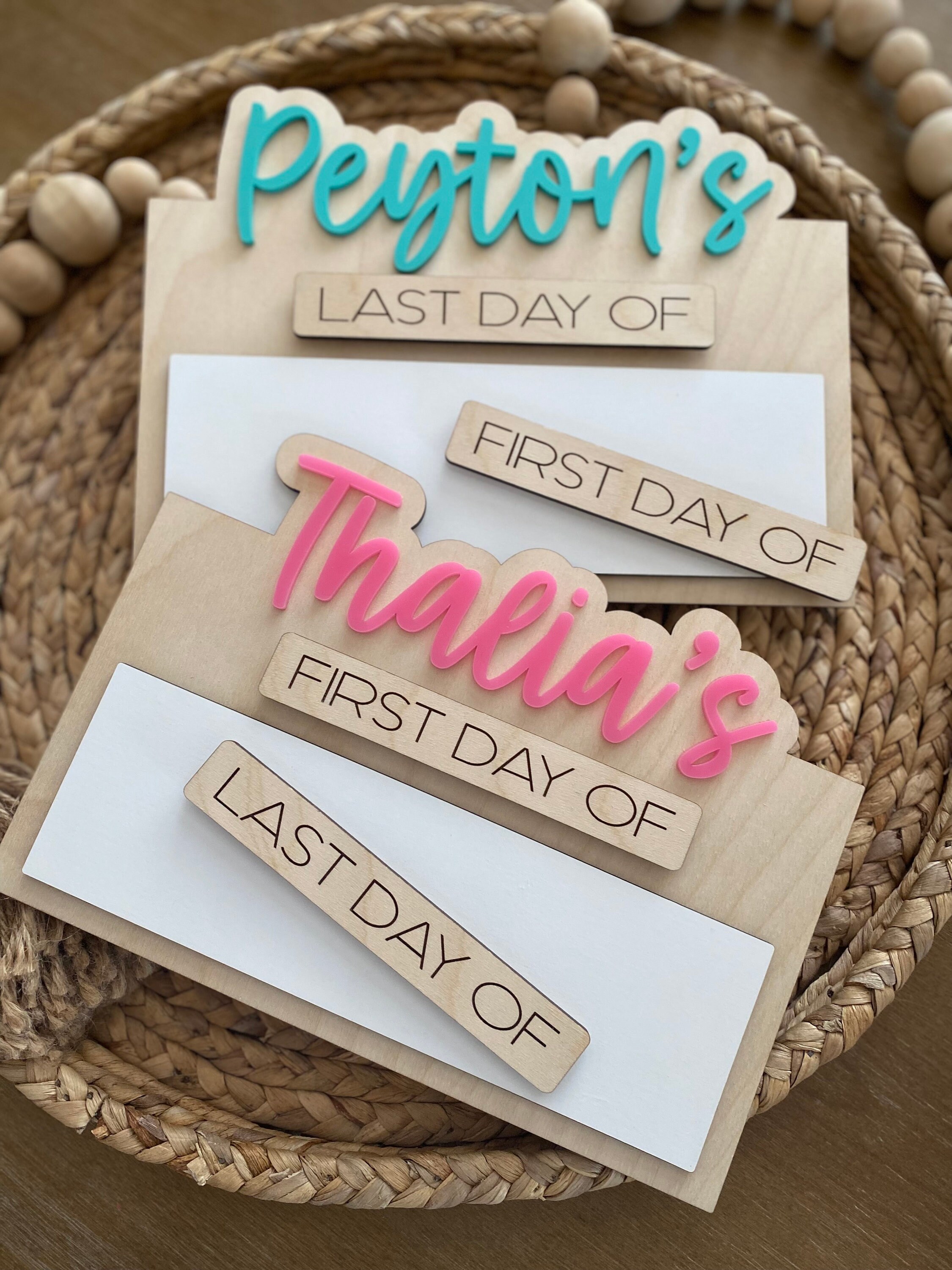 Personalized First & Last Day of School Sign: Reusable Wood Dry Erase ...