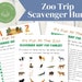 Zoo Trip Activities Printable Scavenger Hunt Zoo Trip Family Fun Games ...