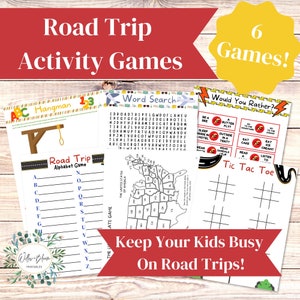 Road Trip Activity Games Printable For Kids / Families | Etsy