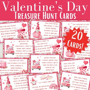 Valentine's Day Scavenger Hunt Cards, Valentine's Day Clues, Valentine ...