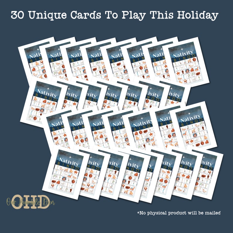 Nativity Bingo Game, 30 Unique Cards, Christmas Holiday Activity (PDF ...