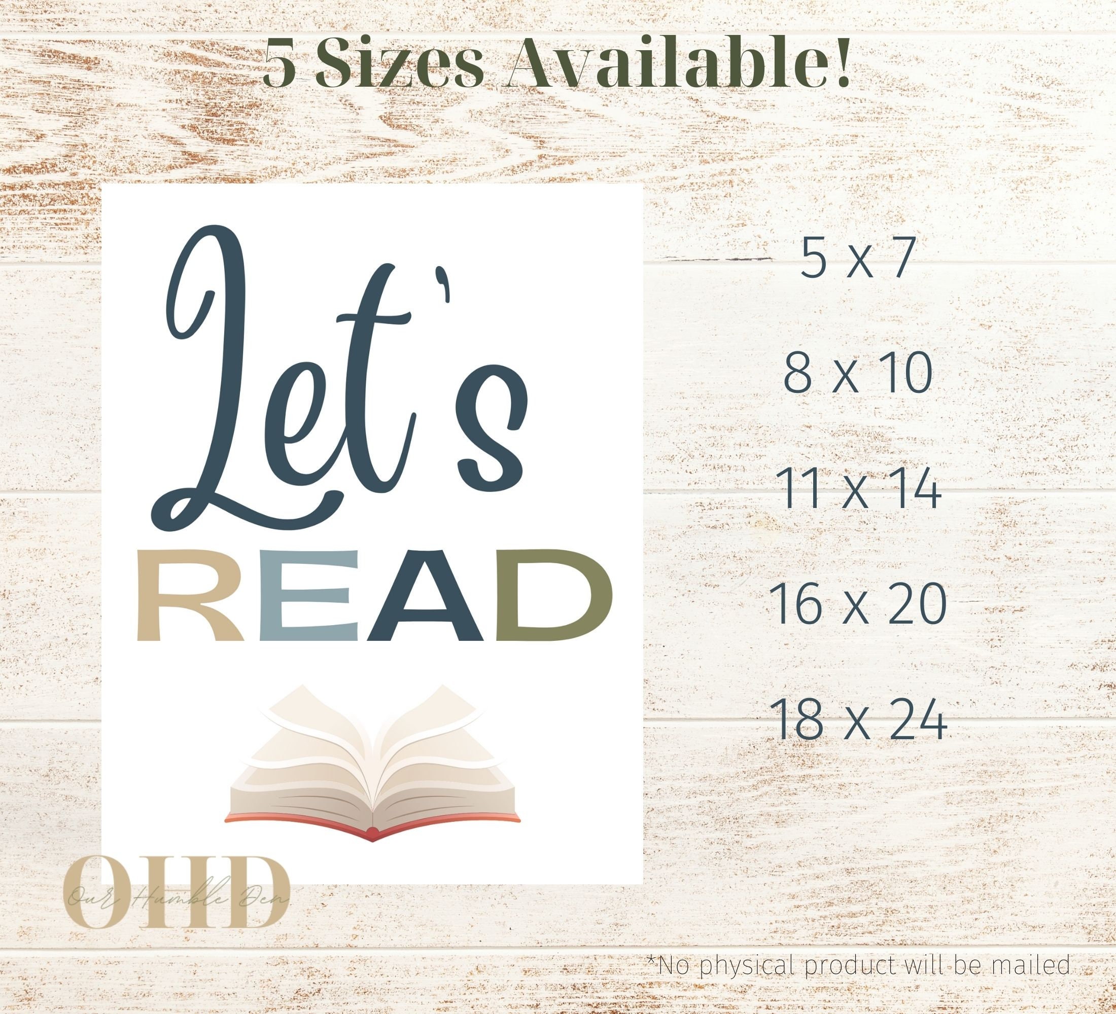 Let's Read Printable, Homeschool Wall Art, Classroom Printable ...