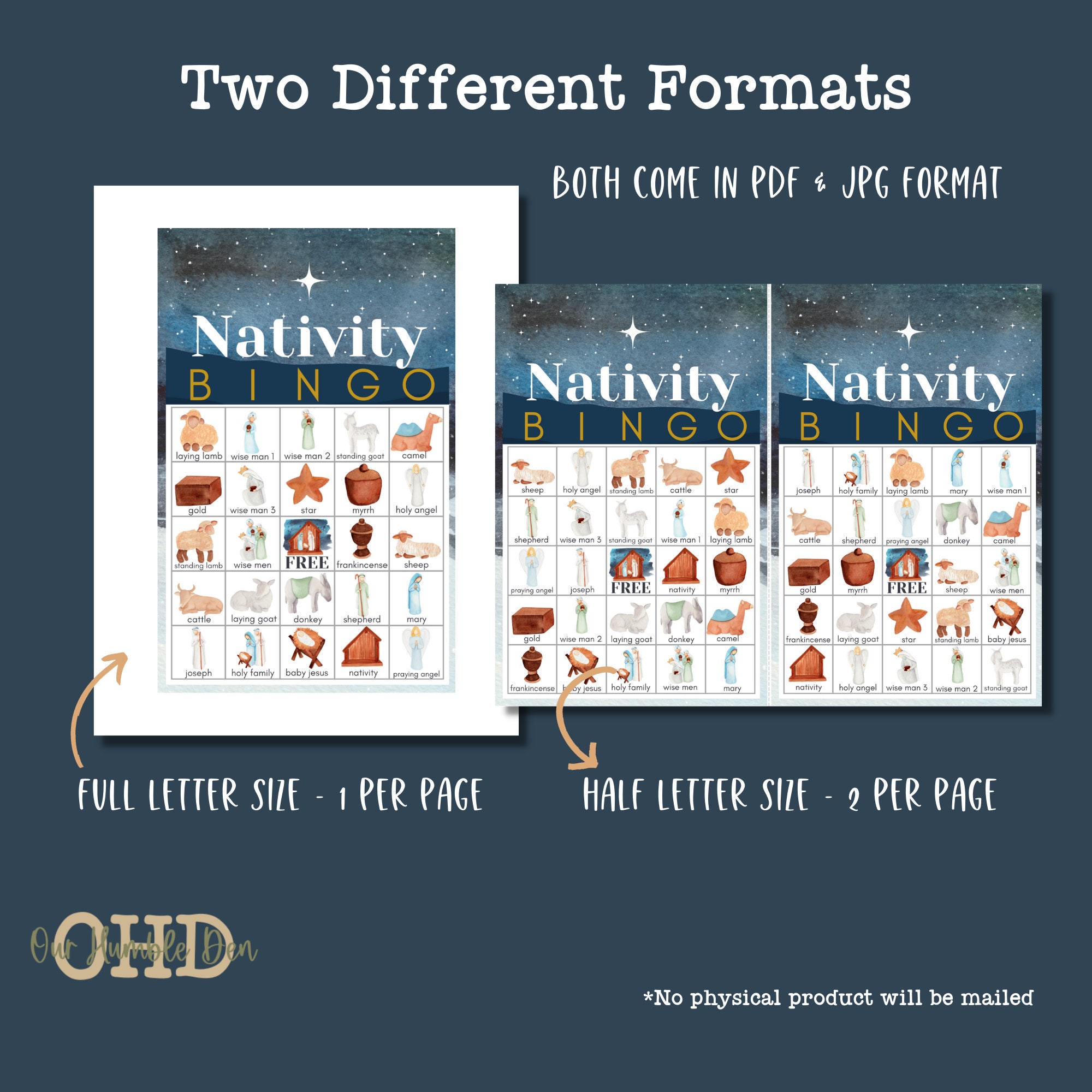 30 Nativity Bingo Cards, Printable Christmas Bingo, Holiday Bingo ...