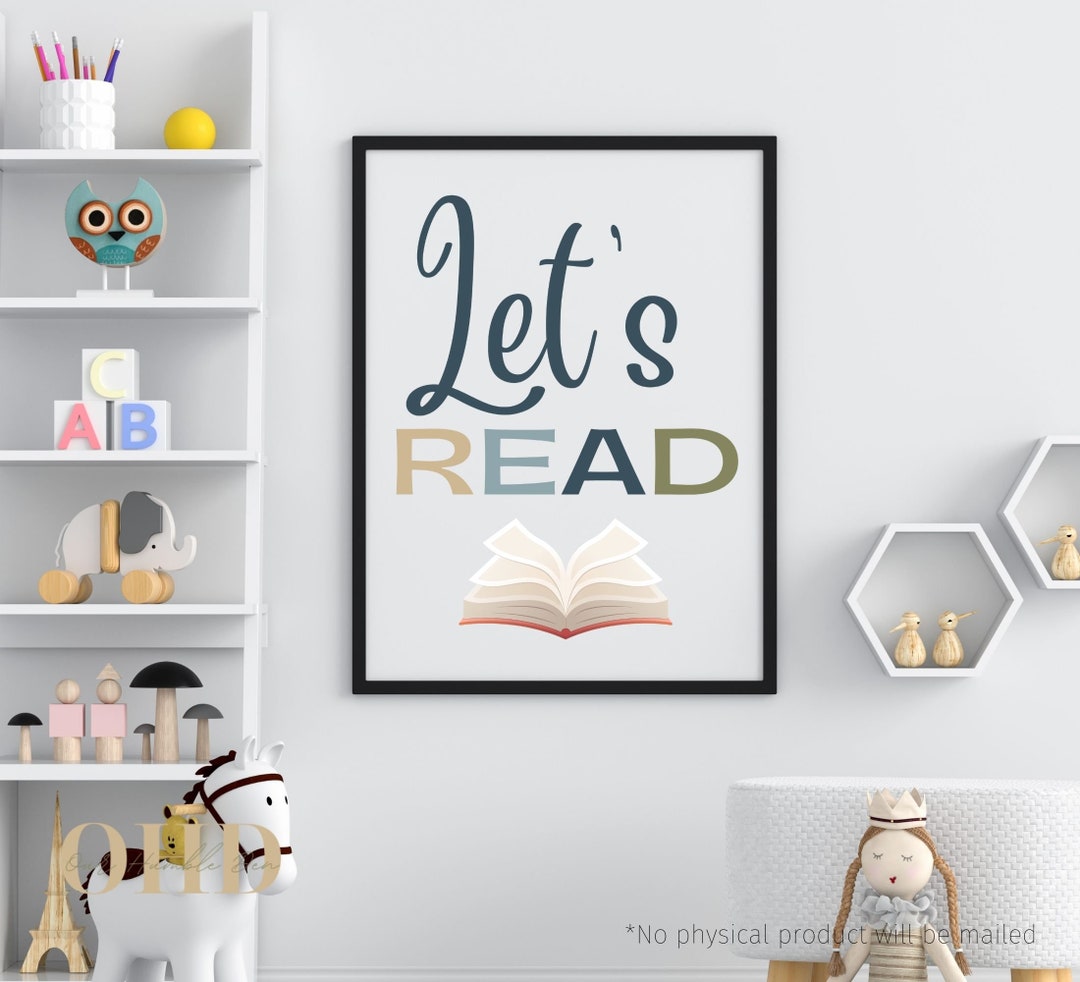 Let's Read Printable, Homeschool Wall Art, Classroom Printable ...