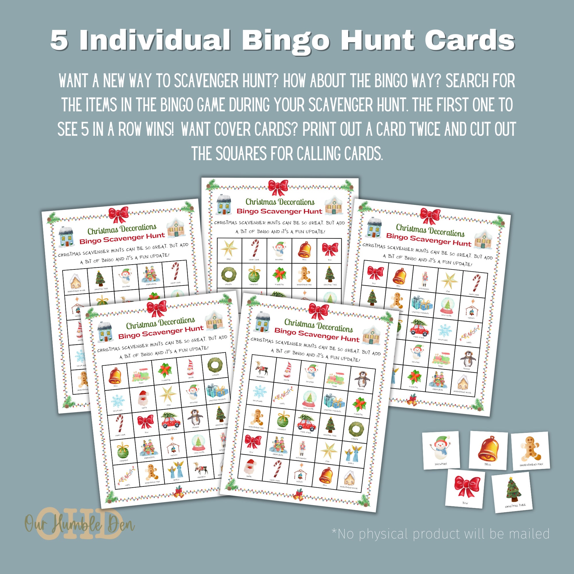 Christmas Scavenger Hunt Bundle, Kid Activity, Bingo (digital Download ...