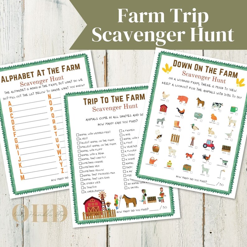 Farm Scavenger Hunt Bundle Printable Family Farm Trip - Etsy