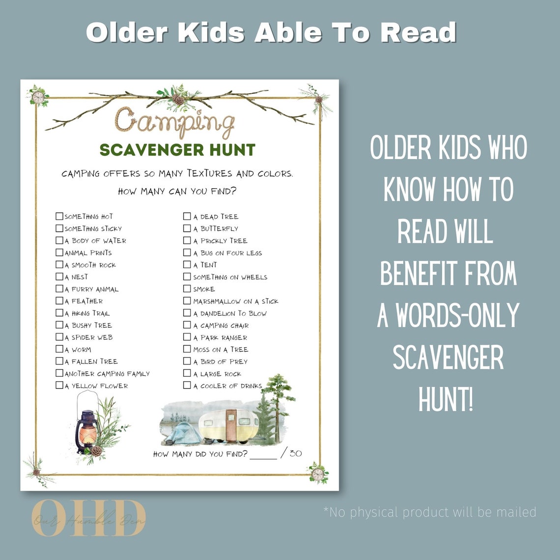 Camping Scavenger Hunt Bundle Printable Outdoor Scavenger - Etsy