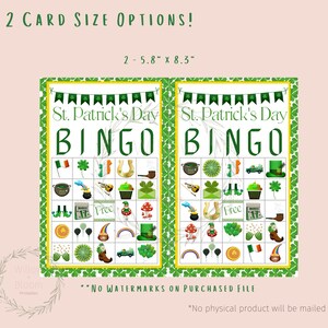 St. Patrick's Day Bingo Cards, St. Patrick's Day Games, St. Patrick's ...