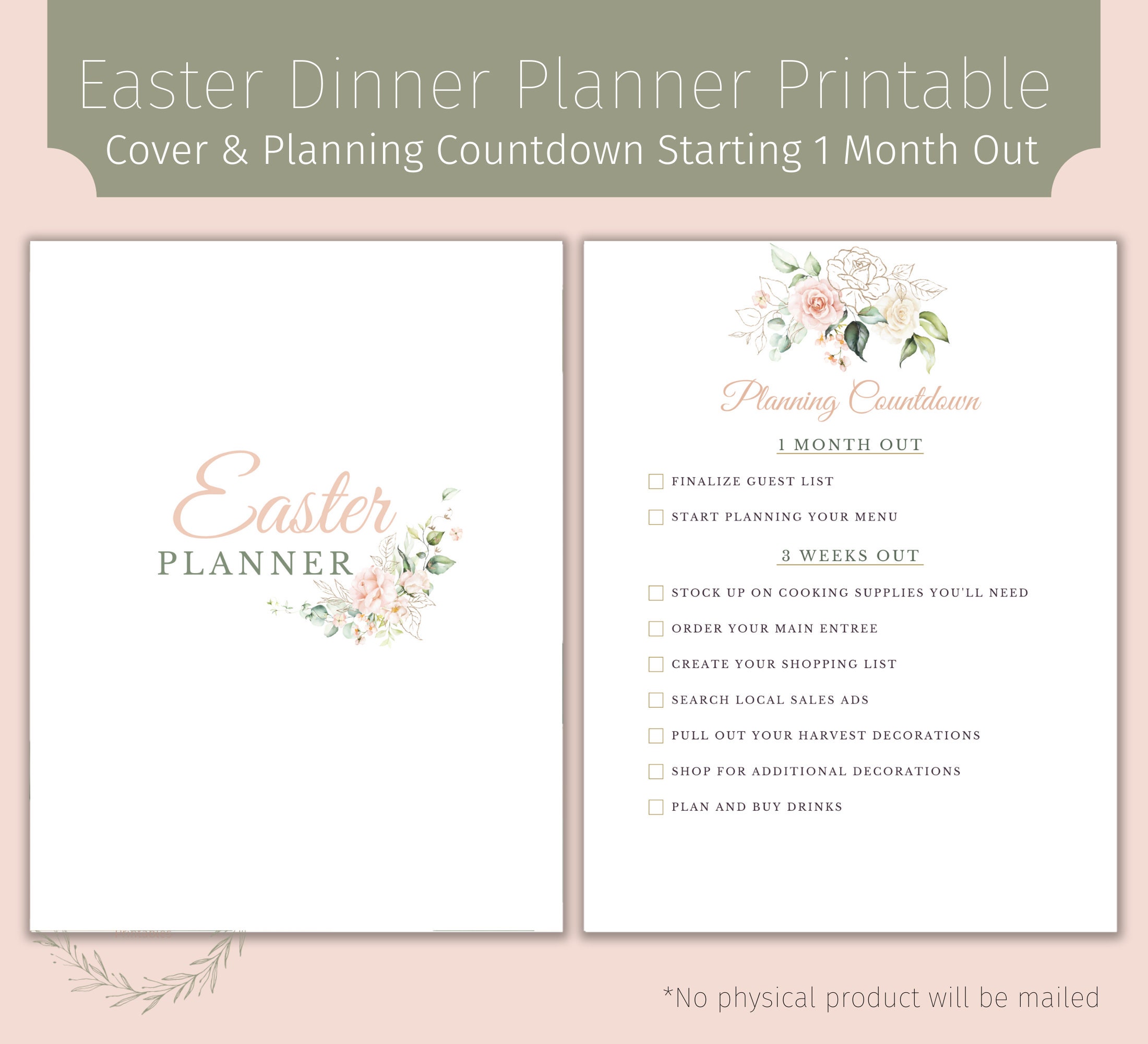 Easter Dinner Planner Printable, Easter Planner Layout, Easter Planning ...