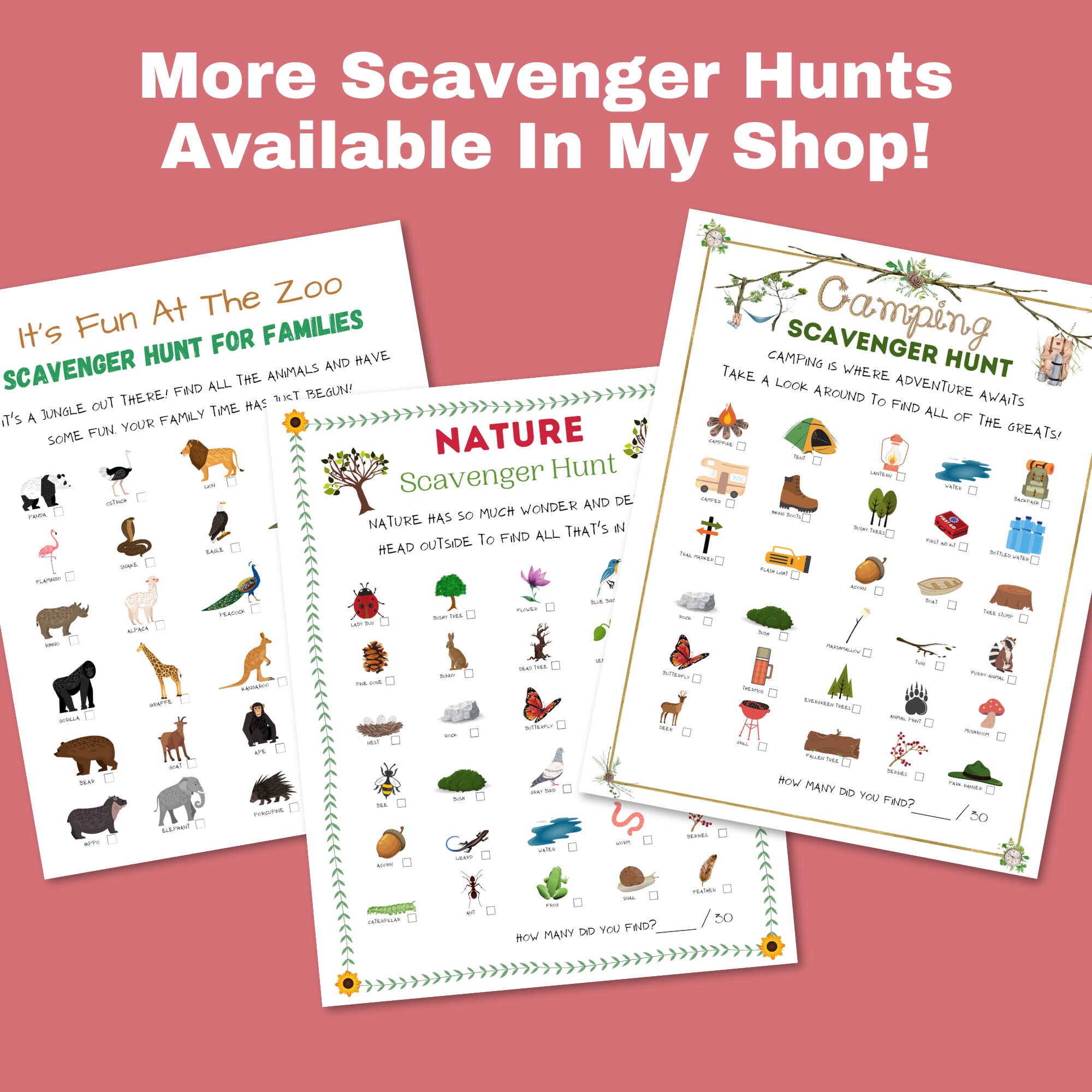 Farm Scavenger Hunt Bundle Printable Family Farm Trip Activity Digital ...