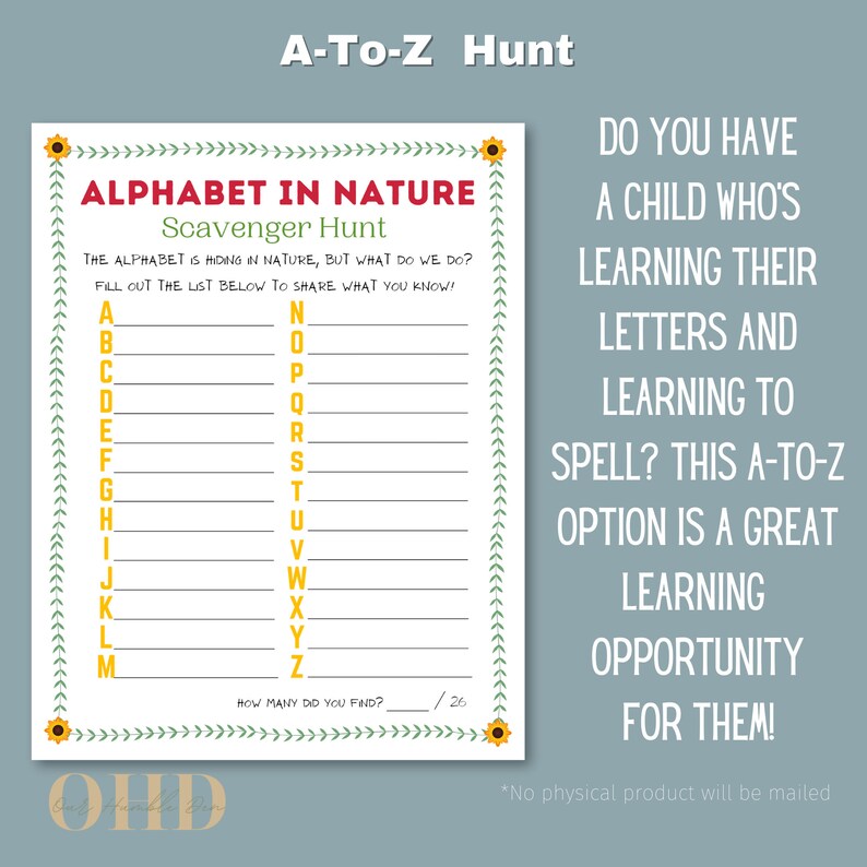 Nature Scavenger Hunt Bundle Printable Outdoor Scavenger Hunt Hiking ...