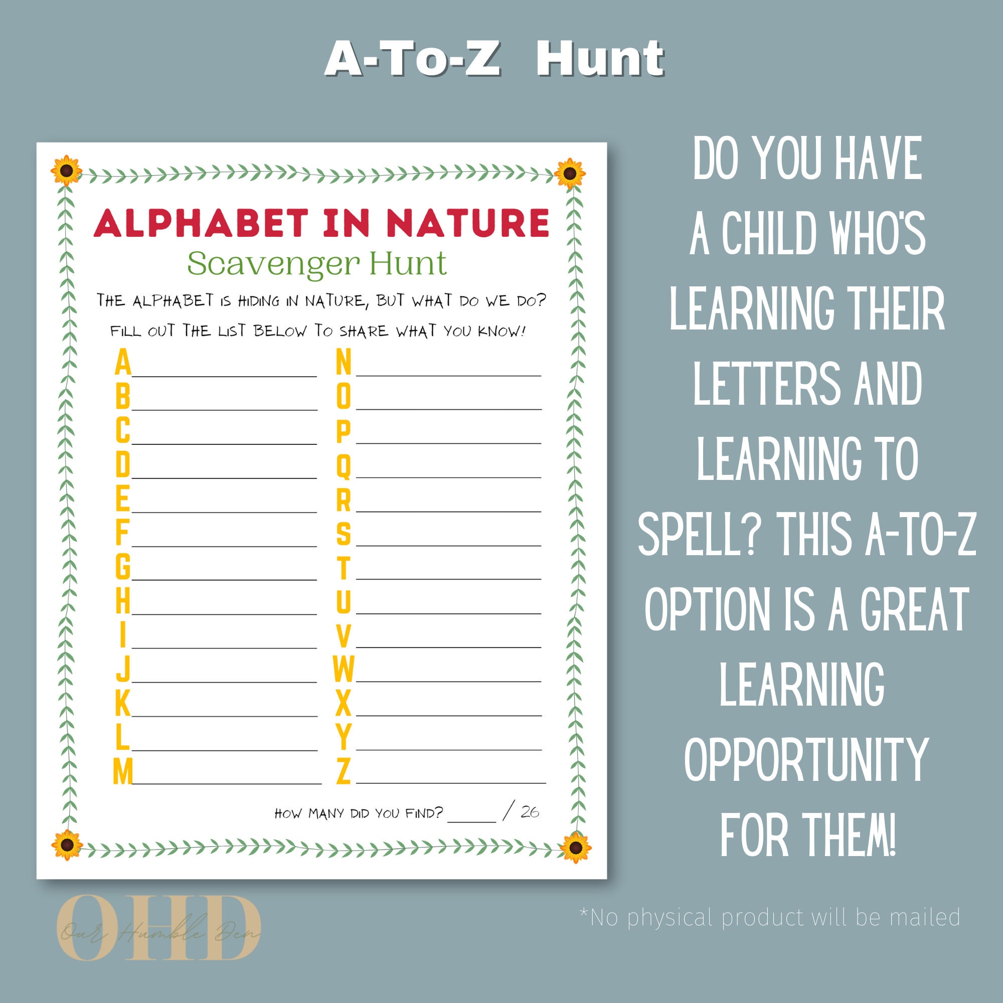 Nature Scavenger Hunt Bundle Printable Outdoor Scavenger Hunt Hiking ...