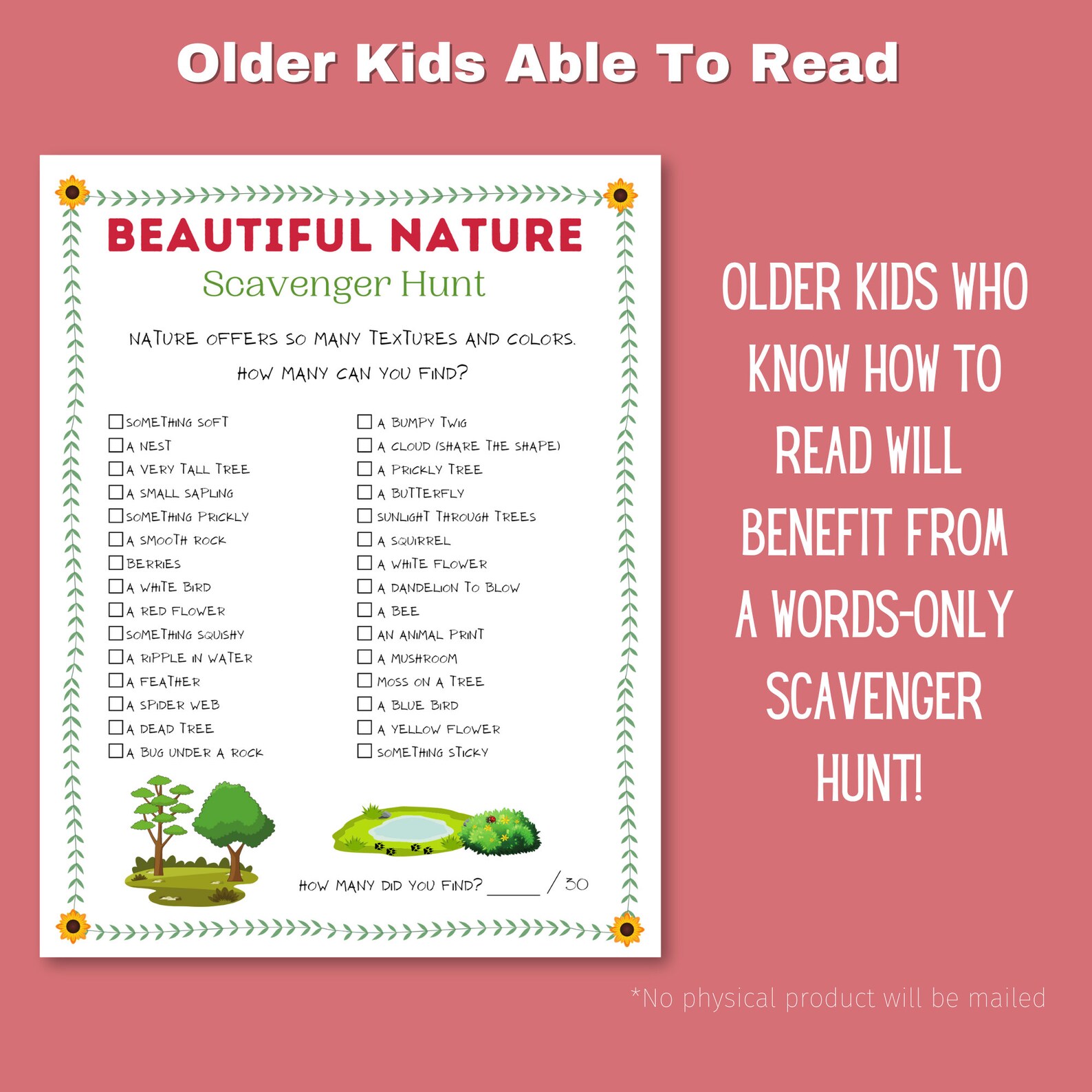 Nature Scavenger Hunt Bundle Printable Outdoor Scavenger Hunt Hiking ...