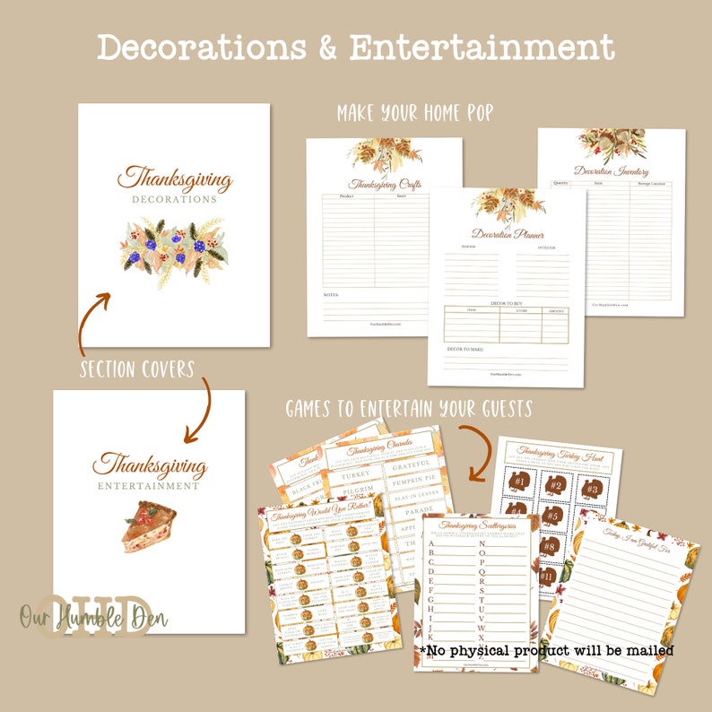 Thanksgiving Planner Printable, Holiday Planner, Thanksgiving Binder ...